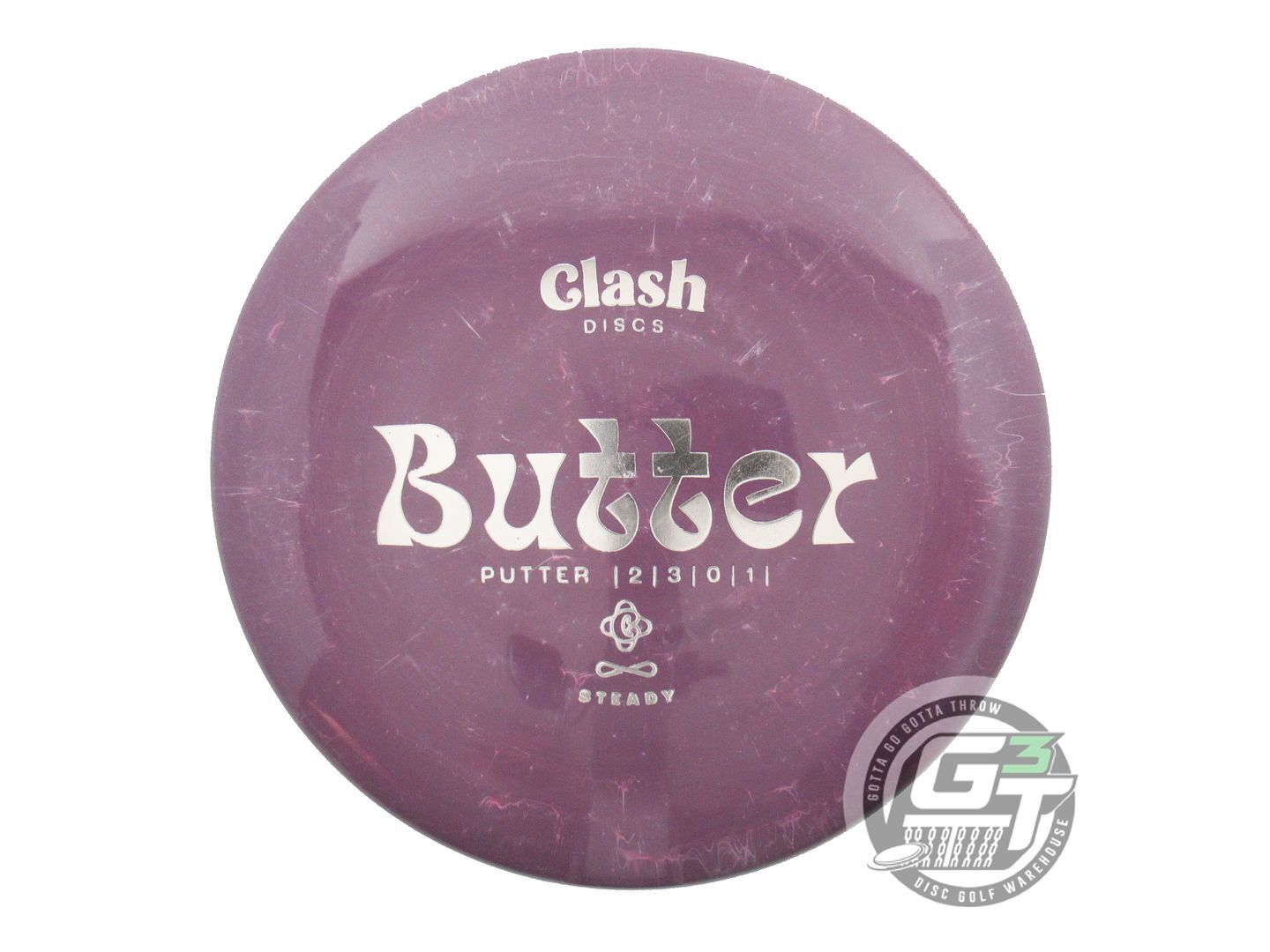 NEW Clash Discs Steady Butter 174g Purple Silver Foil Putter Golf Disc ...