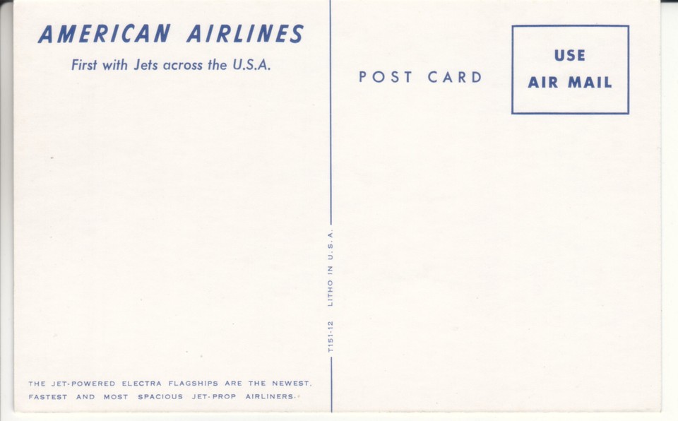 American Airlines - Flagship Electra - Airplane - Aviation - Postcard ...