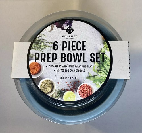 Gourmet Kitchen 6 Piece Prep Bowl 8.8oz Blue Gray | eBay