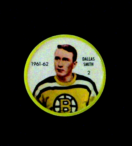 1961-62 Shirriff / Salada Hockey Coin #2 - Dallas Smith, Boston Bruins ...