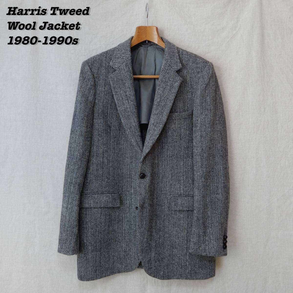 Harris Tweed Wool Tweed Jacket 1980s 1990s 44XLNG Vin… - Gem