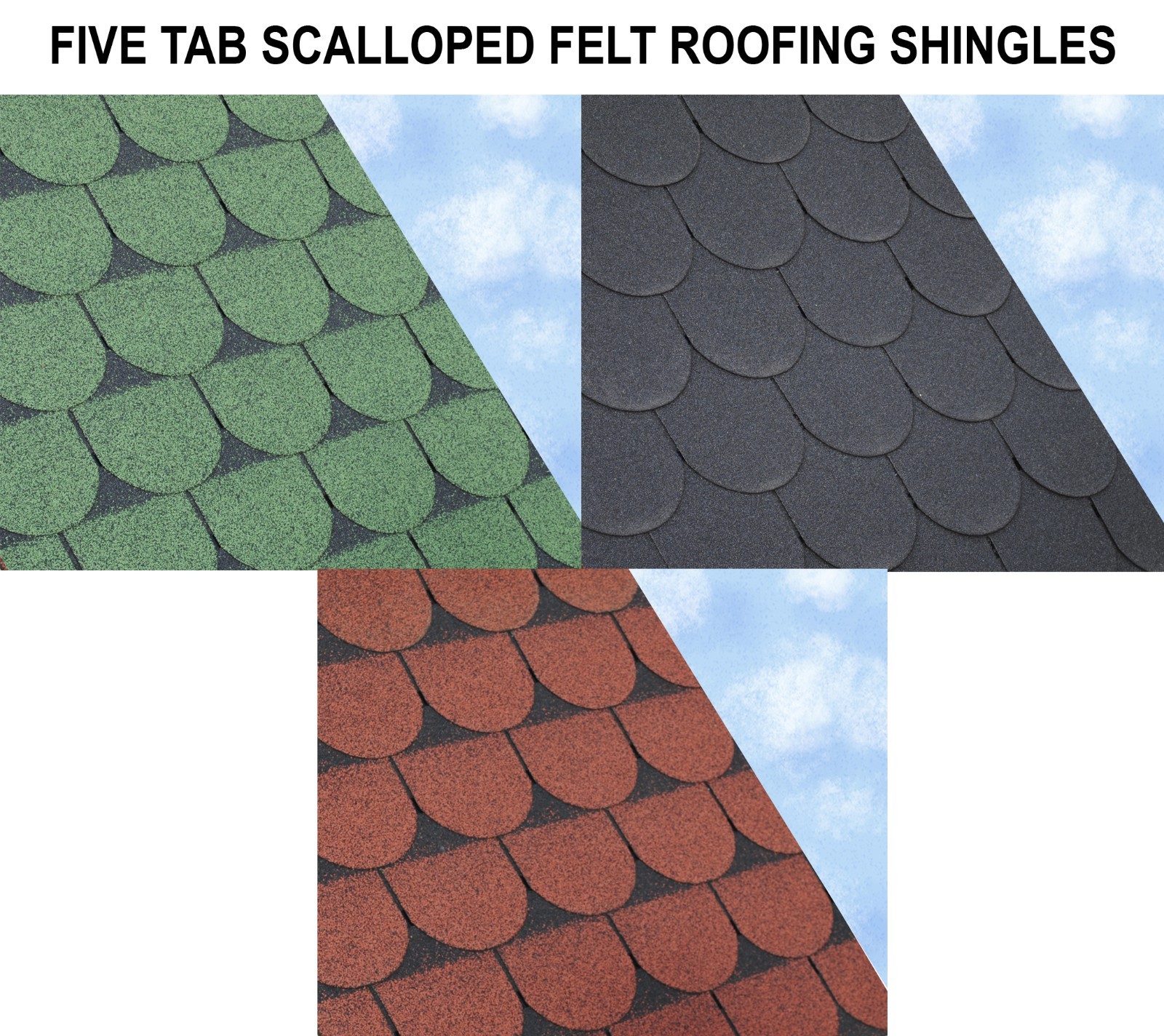 Scalloped Felt Roofing Shingles | Shed Felt Shingles | 2.42m² | Shed ...