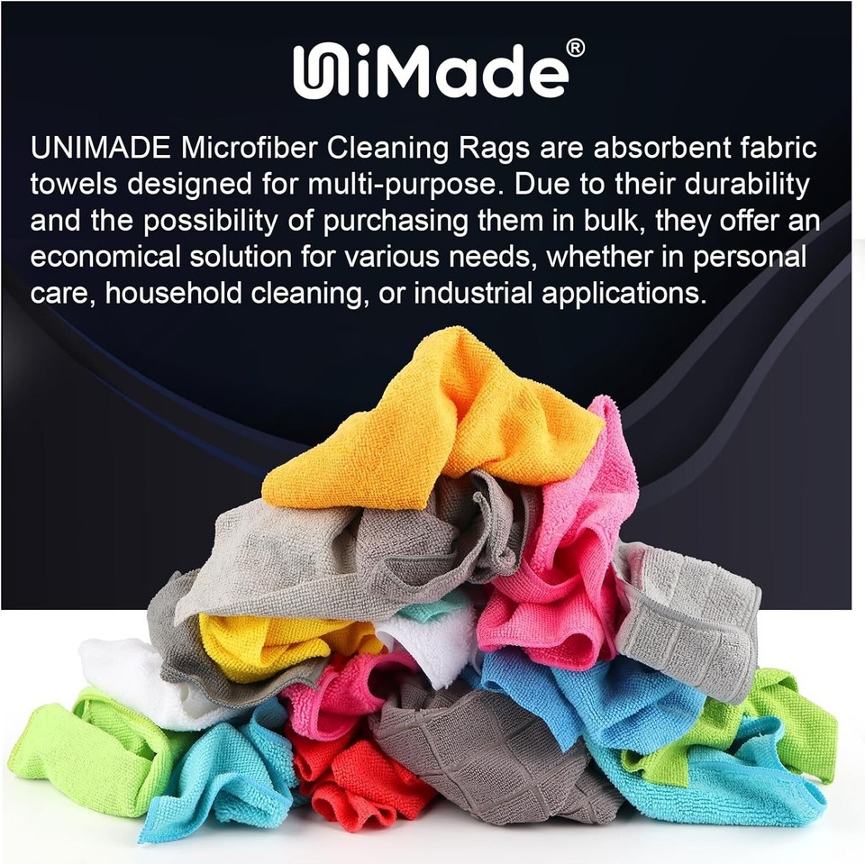 Microfiber Cleaning Rags, 10LB Bulk Pack of Shop Towels, Random Color ...