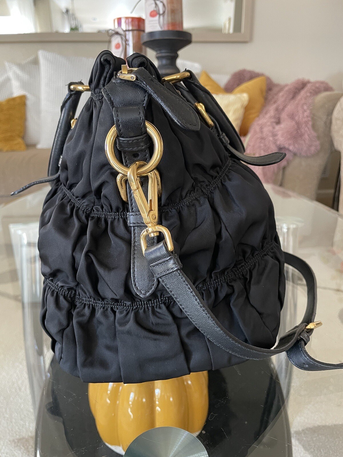 Authentic PRADA Tessuto Tote Gaufre 2Way Nylon Satche… - Gem