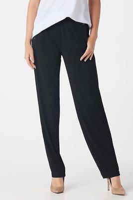 Susan Graver Regular Liquid Knit Pull-On Slim-Leg Pants Black | eBay
