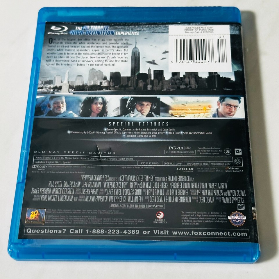 ID4 Independence Day - Blu-Ray - Will Smith - Jeff Goldblum | eBay