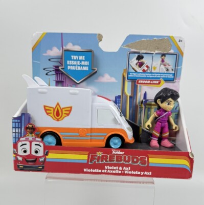 Disney Junior Firebuds Violet and Axl Figure and Ambulance Vehicle Set ...