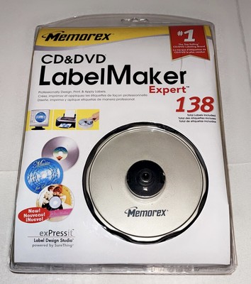 Memorex CD & DVD Label Maker Expert 138 Labels & Software - New /Free ...