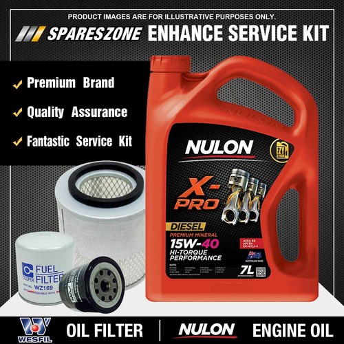 Wesfil Oil Air Fuel Filter + 15W40 Oil Service Kit for Holden Rodeo ...