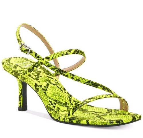 INC Green Snake Print Strappy Loreline Square Toe Stiletto Sandals ...
