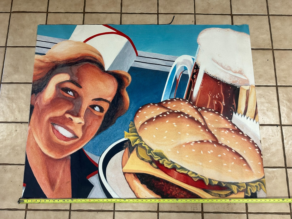 *RARE* A&W Wall Mural "Smiling Waitress" original collectable from ...
