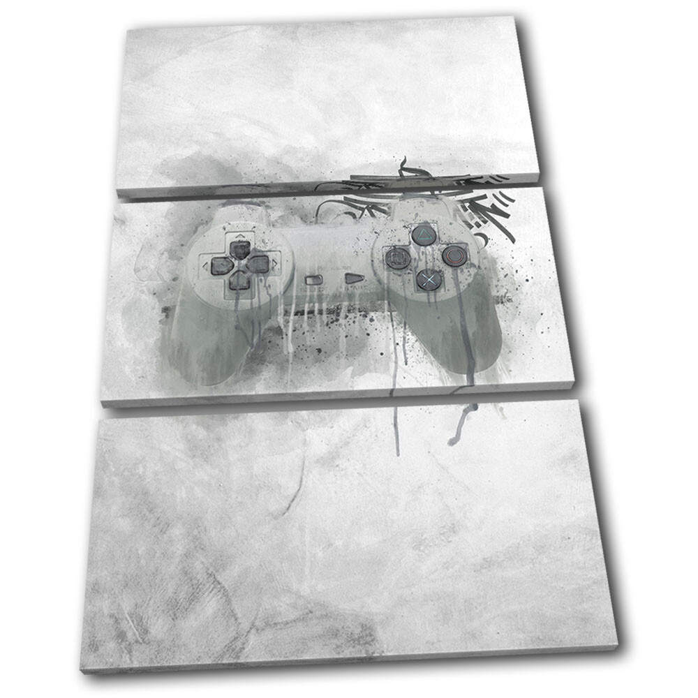 Grunge Retro Playstation PS1 Gaming TREBLE CANVAS WALL ART Picture ...