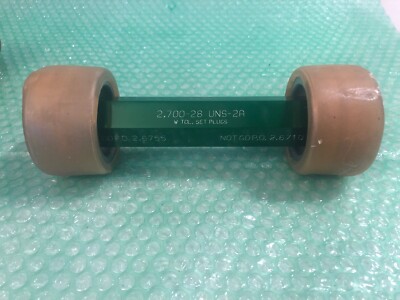 2.700-28 Uns-2A Osborn THREAD PLUG GAGE GO NO GO P.D.'S = 2.6755 & 2. ...