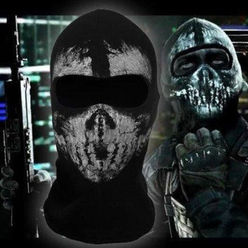 2 Hole Ghost Mask Scary Skull Full Face Mask Ski Skateboard Bike Hood ...