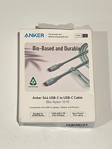 Anker 544 Bio-Nylon 140W USB-C to USB-C Cable 10ft - Green OPEN BOX | eBay