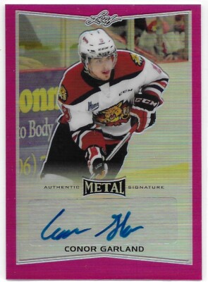 2015-16 Conor Garland Leaf ITG Metal Pink Prismatic Autograph Auto 3/10 ...