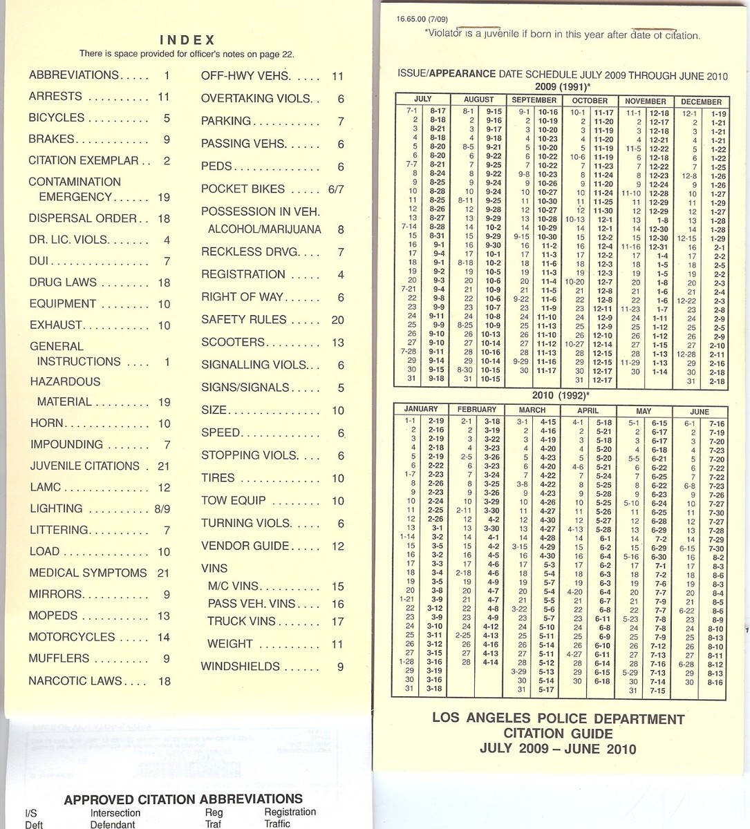 California Police Codes And Abbreviations