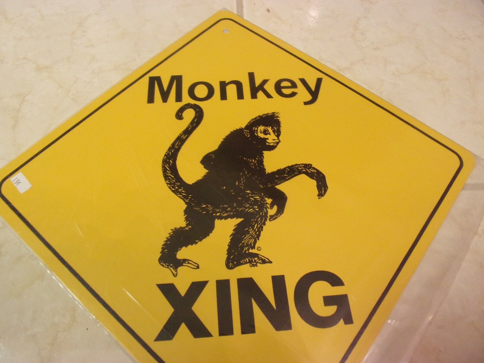 MONKEY XING Aluminum Novelty Amber Sign 17" X 17" DIAGONAL SIGN ...