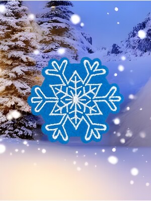 Blue Snowflake Embroidered Iron On Patch 2.3" x 2.3" FREE SHIPPING | eBay