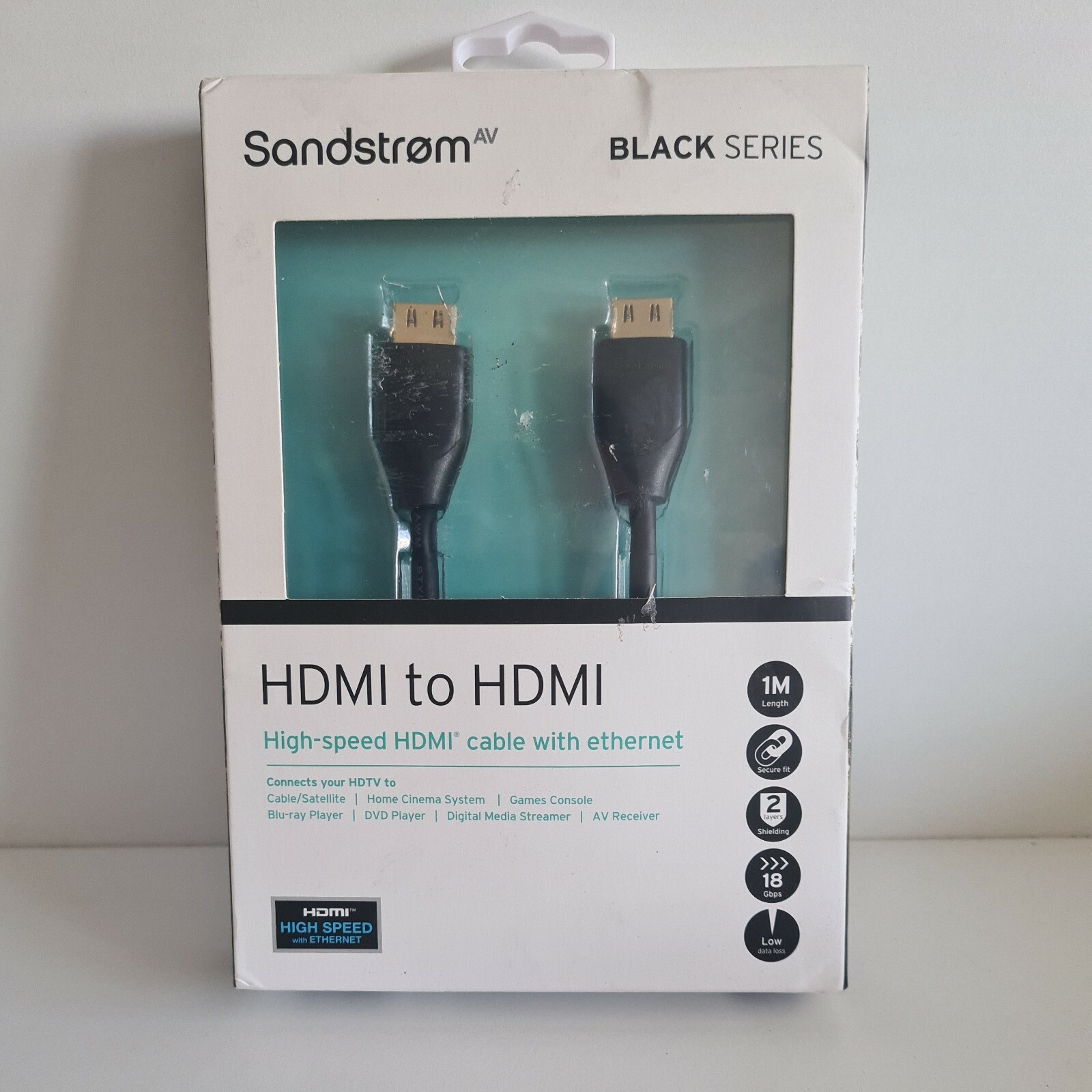 SANDSTROM BLACK SERIES HIGH-SPEED HDMI to HDMI CABLE WITH ETHERNET 2M ...