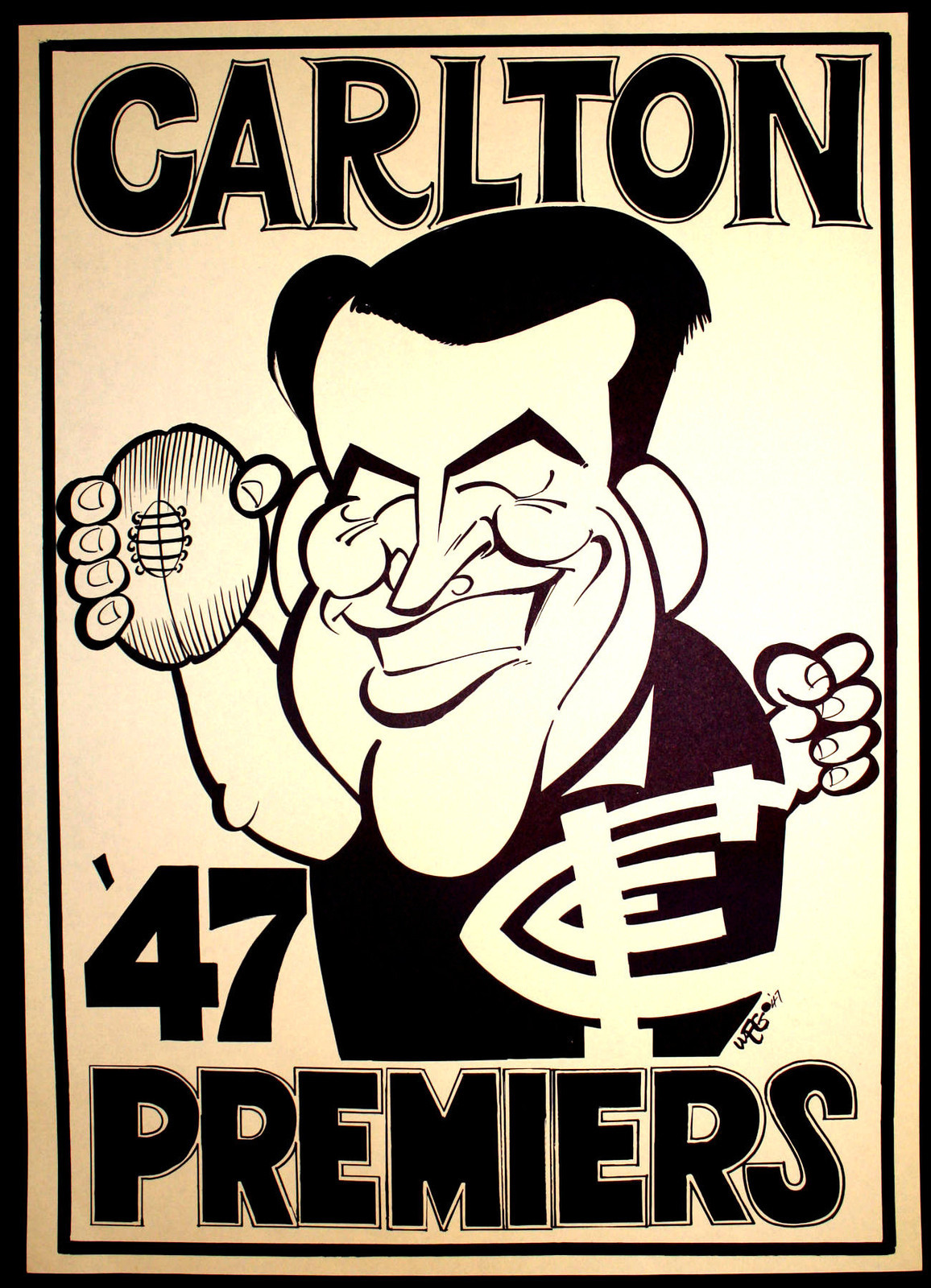 1938 1945 1947 Carlton Premiers Weg posters Premiership Blues poster ...