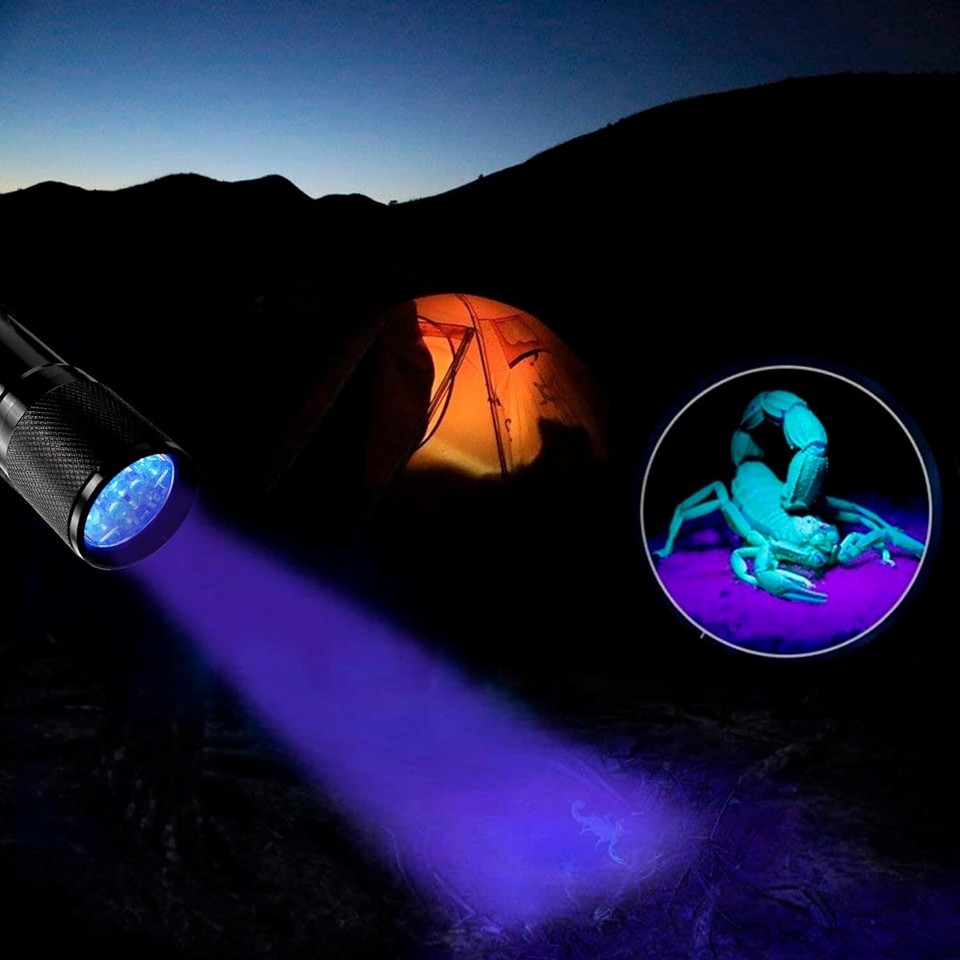 HQRP UV Fluorescent Flashlight Mineral Rocks Long Wave Lamp Black Light ...