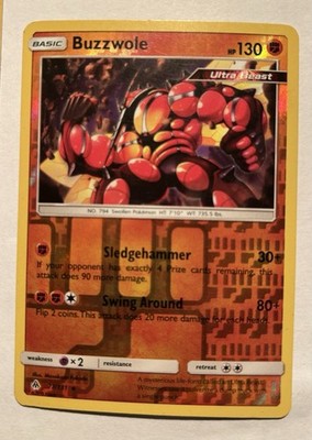 Pokémon Card Lot: Buzzwole Ultrabeast Rever Holo + 8 Reverse Holos ...