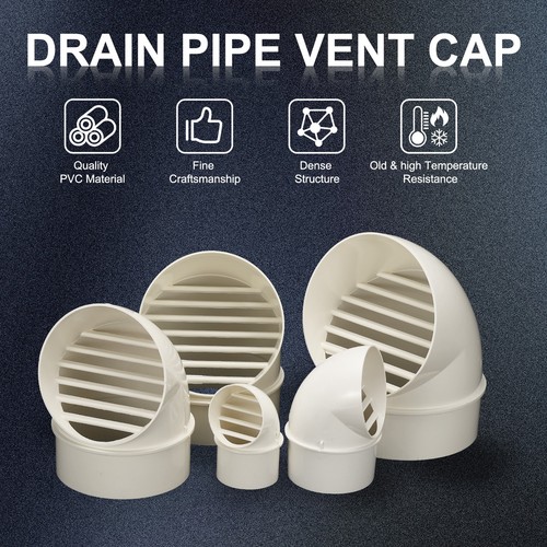4" Round Soffit Air Vents, PVC Louver Vent Cover Wall Vent Outside Caps ...