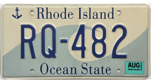 *99 CENT SALE* 2009 Rhode Island Wave License Plate #RQ-482 No Reserve ...