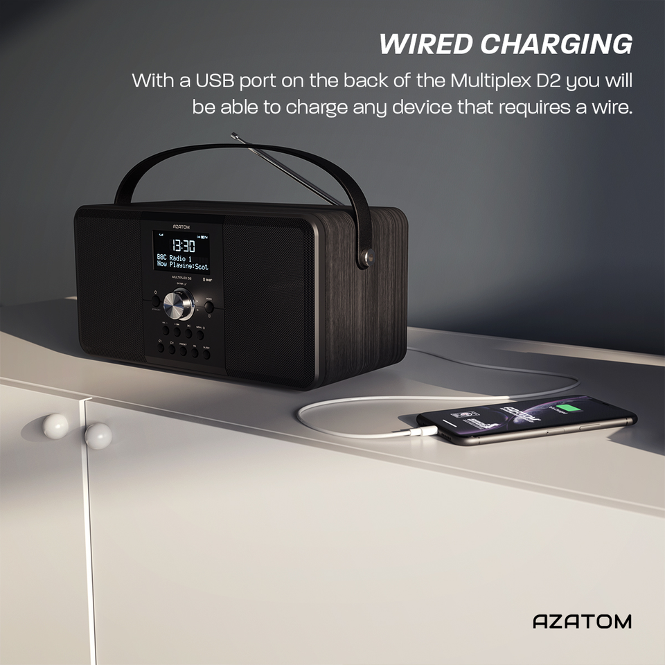 Azatom DAB+ FM Radio Clock Stereo Speaker Alarm Bluetooth - Multiplex ...