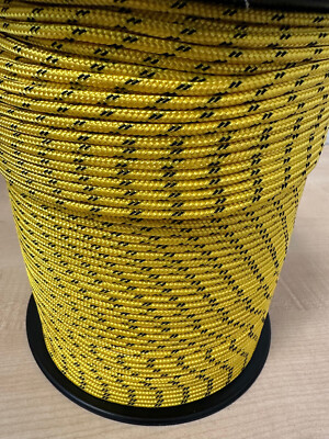 10m X 3mm YELLOW BLACK DOUBLE BRAID DYNEEMA SPECTRA CORE YACHT MARINE ...