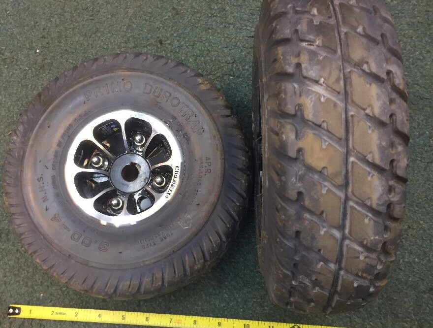 3.00-4 (10"x3", 260x85) Drive Wheel Assembly for Jazzy and Jet Power ...