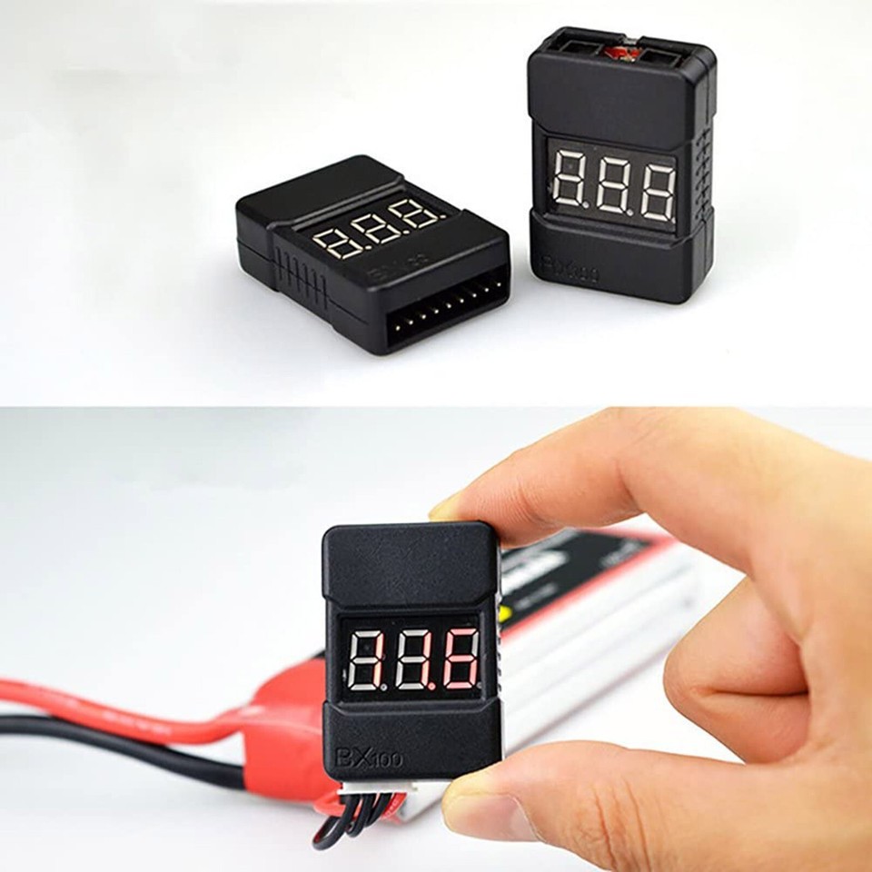 2X RC Lipo Battery Low Voltage Alarm 1S-8S Buzzer Indicator Checker ...