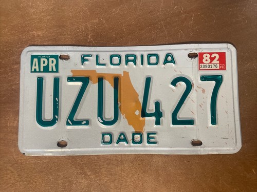 1982 Florida License Plate # UZU 427 Dade County | eBay