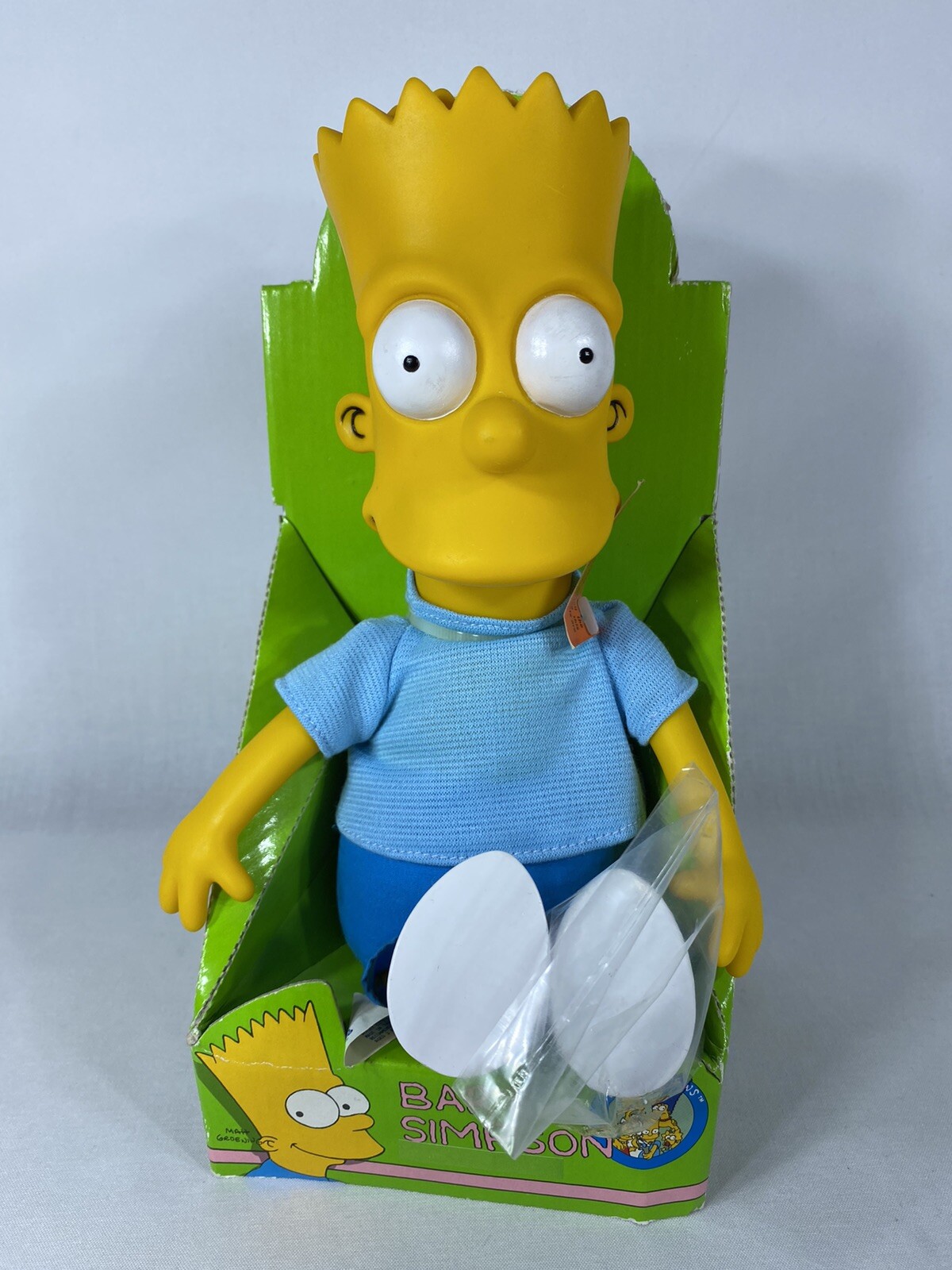 Vintage 1990 The Simpsons Bart Simpson Vinyl Doll Plush Dandee 11 Inch