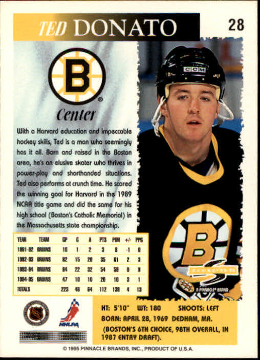 1995-96 Score Boston Bruins Hockey Card #28 Ted Donato | eBay