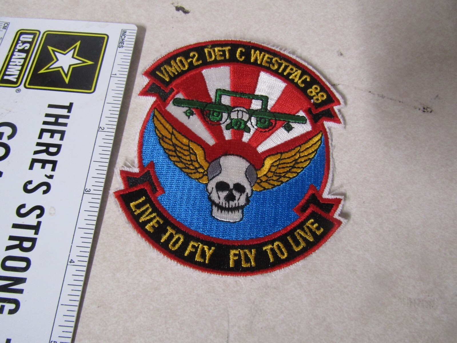 MILITARY PATCH VINTAGE VMO-2 DET C WESTPAC 88 LIVE TO FLY FLY TO LIVE ...