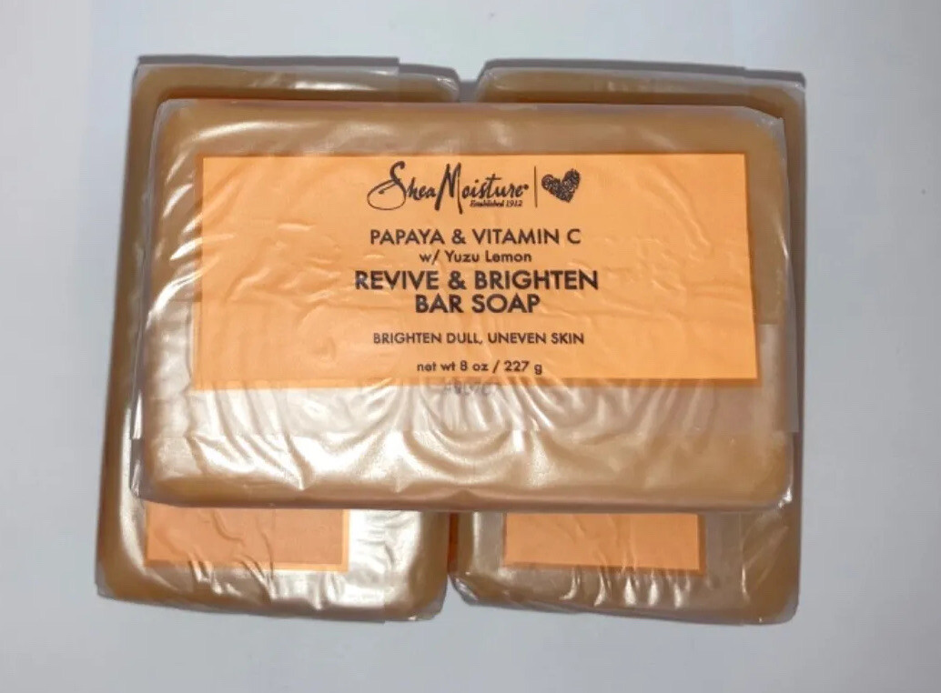 (3)SHEA MOISTURE BAR SOAP PAPAYA & VITAMIN C W YUZU LEMON REVIVE ...