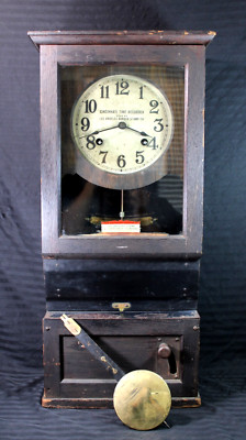 Antique 1900's CINCINNATI TIME RECORDER Time Clock - LOS ANGELES RUBBER ...