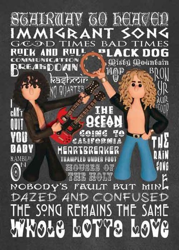 Inspired by Led Zeppelin Page Plant Card Blank inside Birthday NOT 3D ...