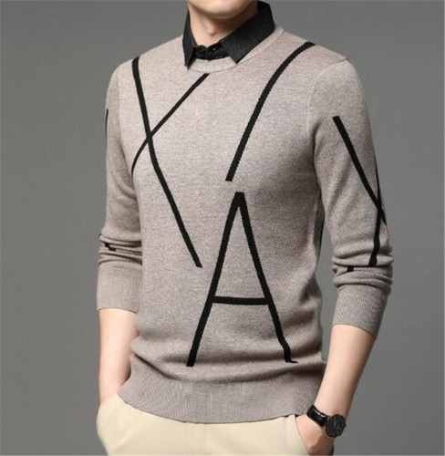 Mens Sweater Wool Cashmere Pullover Leisure Knitwear Formal Business ...