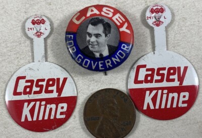 Vintage Pin Back Casey for Governor Casey Kline PA | eBay