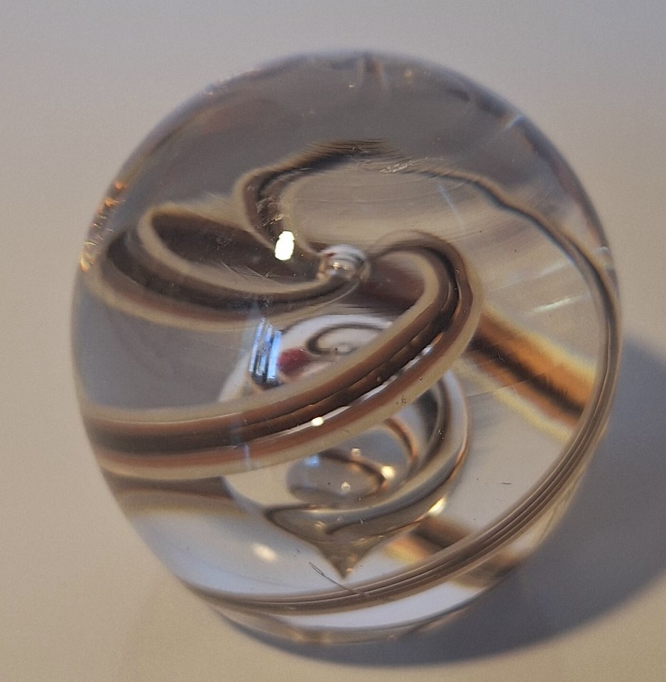 Signed COWDY Glass England Top Shaped Bubble within Color Spirals Earth ...