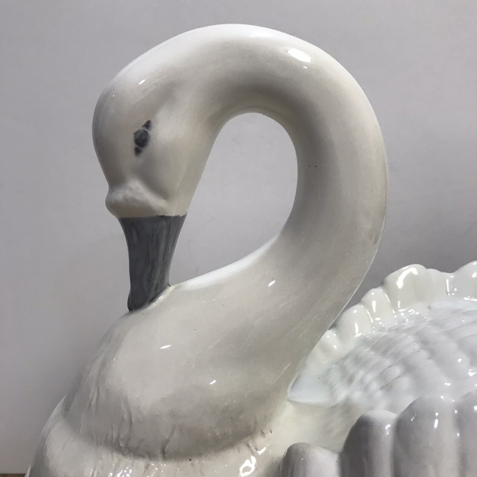 Gorgeous Mid Century LARGE White Ceramic Swan Jar Soup Tureen ...