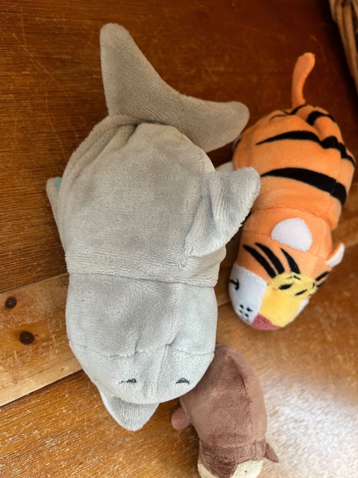 Mixed Lot of Plush Little FlipZees Blue Gray Dolphin & Shark Tiger ...