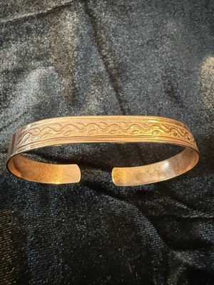 Authentic Chilean Pure Copper Cuff Bracelet. Engraved Design | eBay