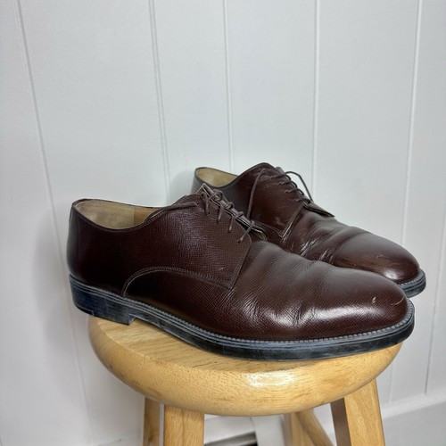 Brooks Brothers Mens 10 - Brown Pebbled Leather Derby Blucher Dress ...