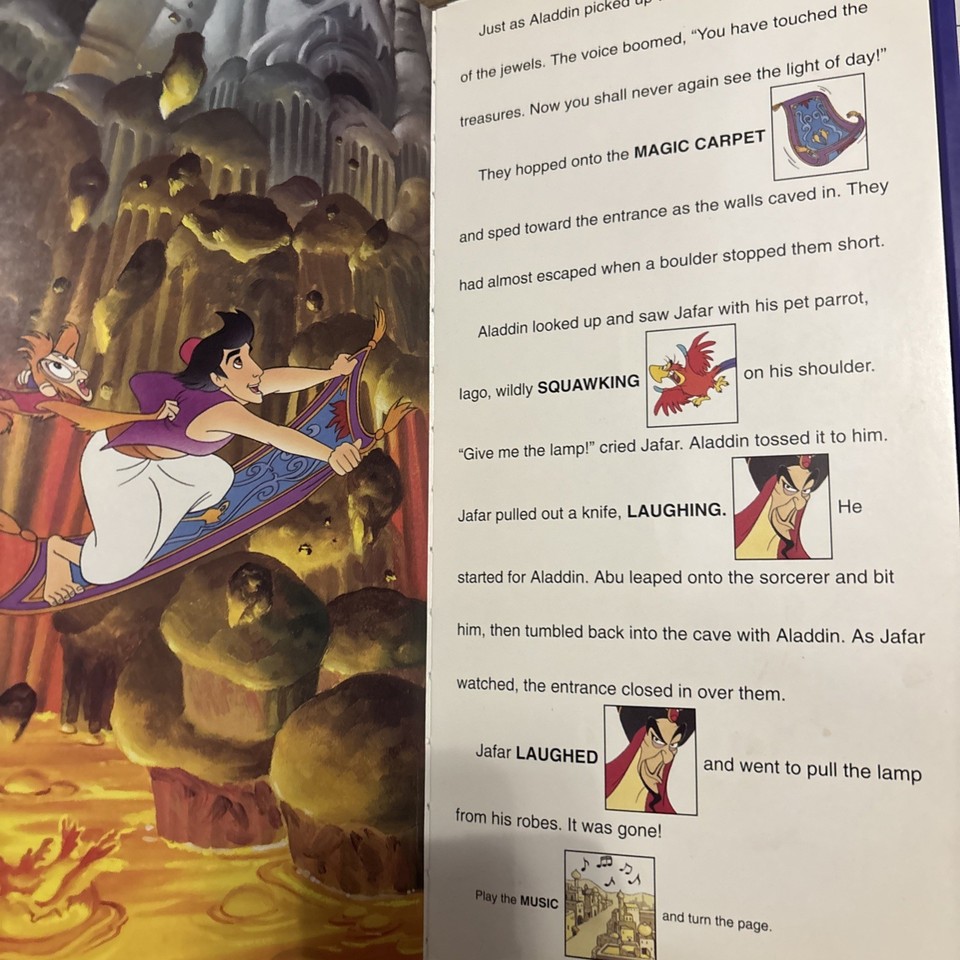 Golden Sound Story Disney Aladdin Book Electronic Storybook Vintage ...