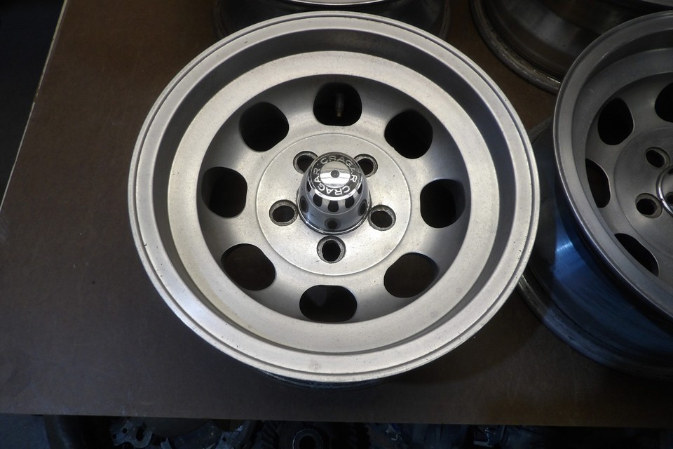 Cragar Mach 8 Slot 15x7 Aluminum Mag wheels Uni-lug Vari-fit rims Rare ...