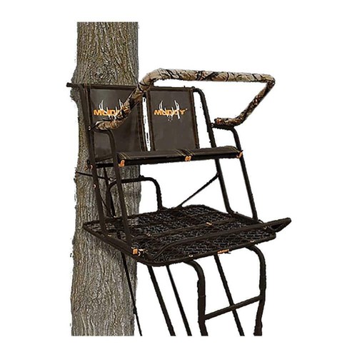 Muddy Outdoor 2 Person Hunting Deer Ladder Tree Stand 17' w/ Cushioned ...